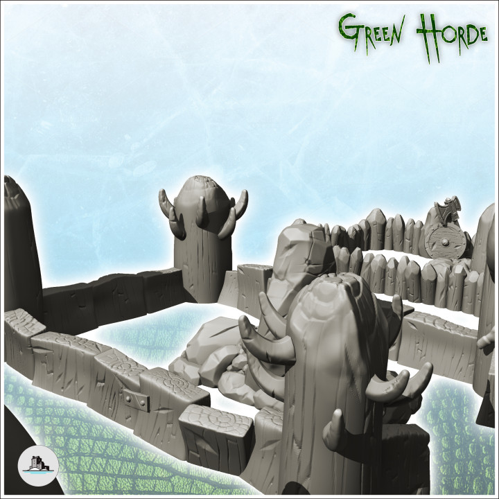 3D Printable Set of three orc stone and wood tombstones (4) - Ork Green ...