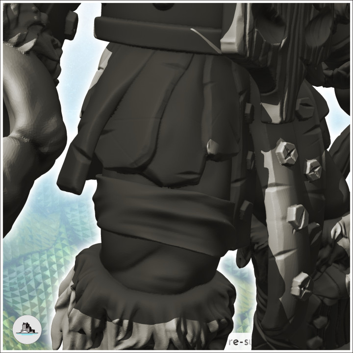 3D Printable Orc warrior in heavy armor with axe and spiked helmet (6 ...