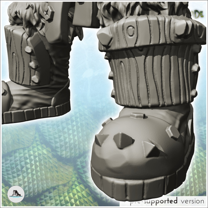 3D Printable Orc warrior in heavy armor with axe and spiked helmet (6 ...