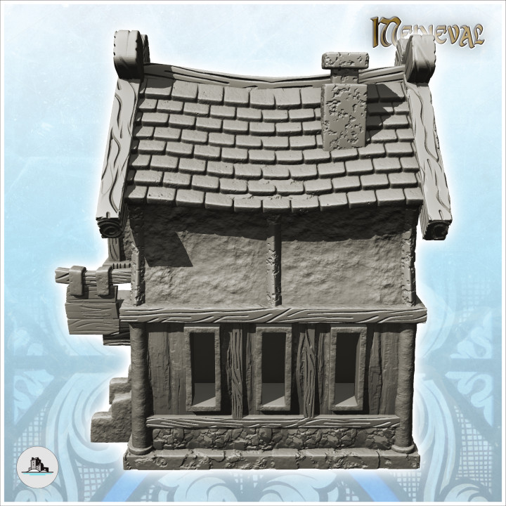 3D Printable Medieval alchemist's workshop with annexed cistern and ...