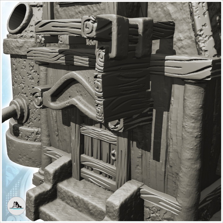 3D Printable Medieval alchemist's workshop with annexed cistern and ...