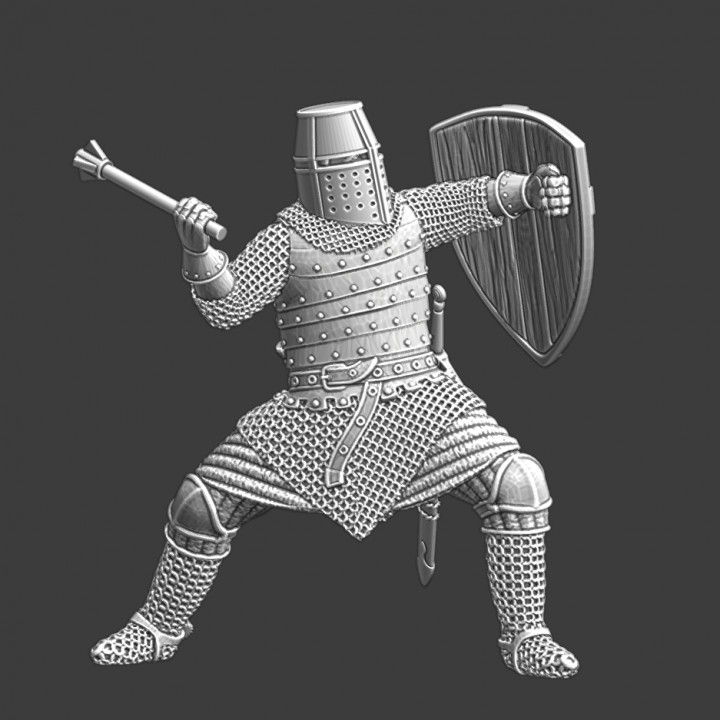 3D Printable Medieval Danish Crusader knight with mace by Northern ...