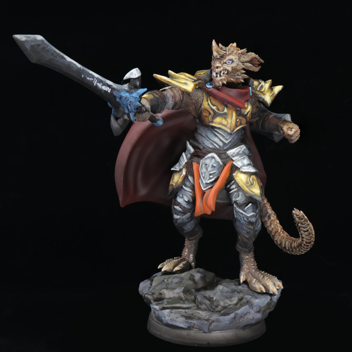 3D Print of Lord Rhogar of Blue Lightning - Dragonborn Paladin by jimholmes