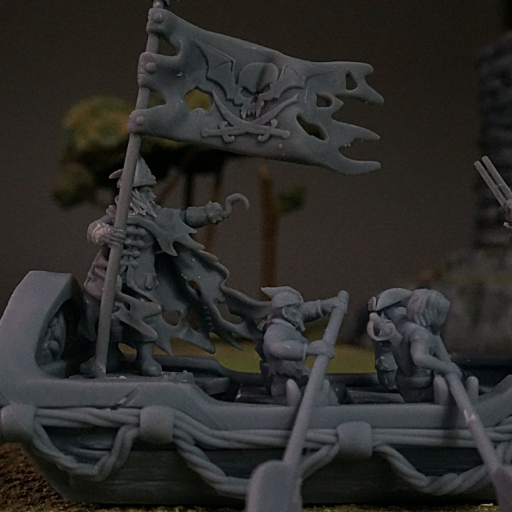 3D Printable Pirate Rowboat by Landor Miniatures