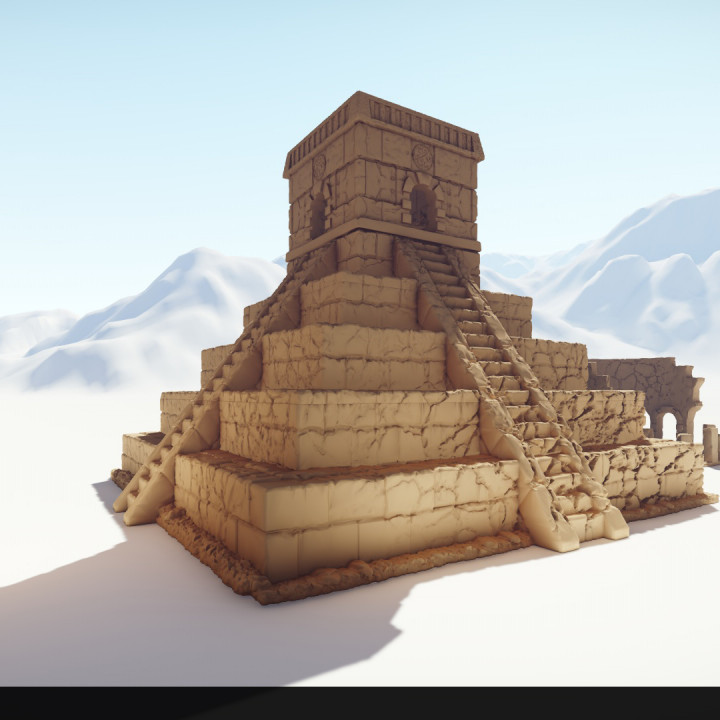 3D Printable The Temple of the Feathered Serpent by Wonder Worlds