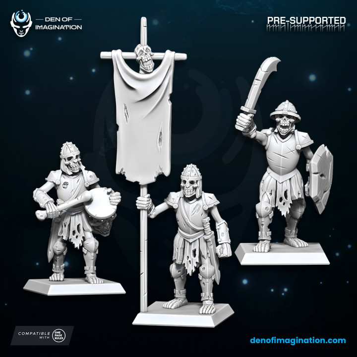 3D Printable Undead - Skeleton Warriors Unit by WildMesh