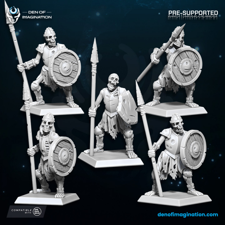 3D Printable Undead - Skeleton Warriors Unit by WildMesh