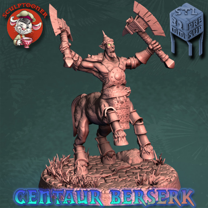 3D Printable Centaur Berserk-32mm pre-supported miniature by SCULPTOONER