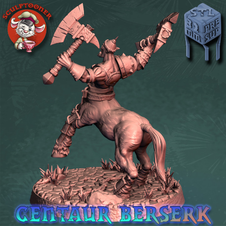 3D Printable Centaur Berserk-32mm pre-supported miniature by SCULPTOONER