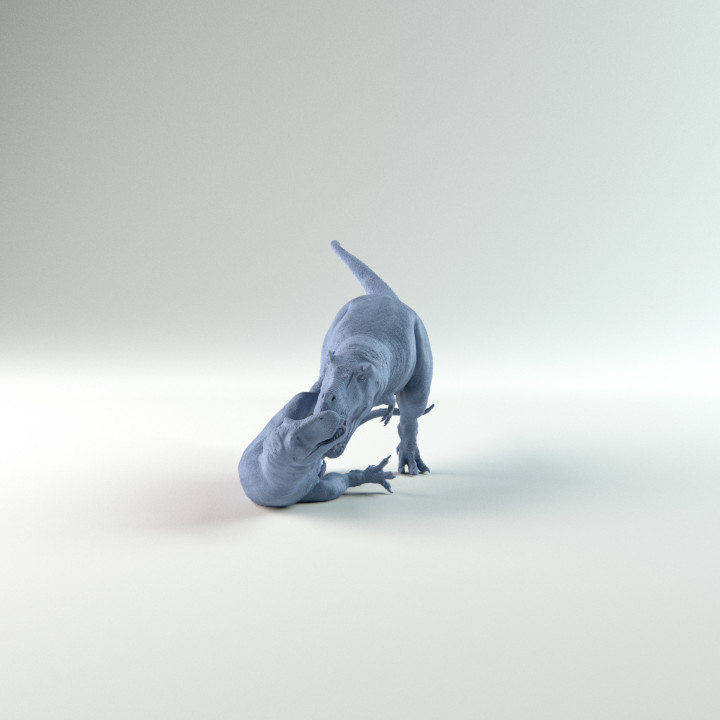 3D Printable Tyrannosaurus fight 1-35 and 1-72 scale pre-supported ...