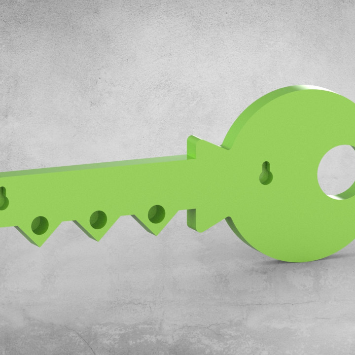 3D Printable Key-shaped magnetic key holder by Christian M