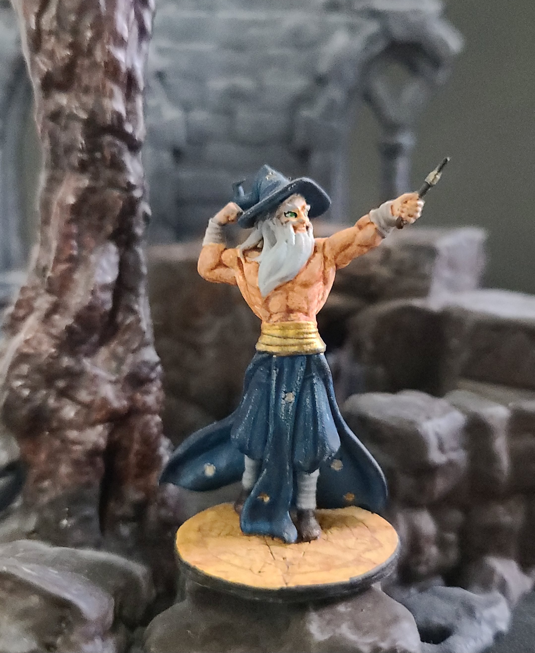 3D Printable Brentallius the Muscle Wizard by Twin Goddess Miniatures