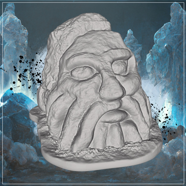 3D Printable Dwarf head rock by Galandir's Pit & Cie