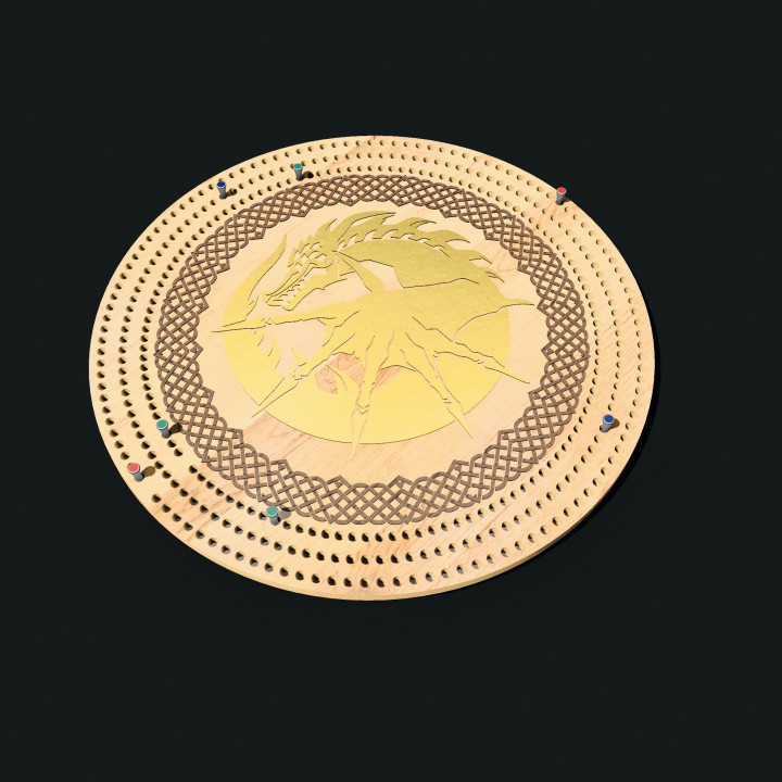 3D Printable Dragon Cribbage - Board Game by Lazy Bear