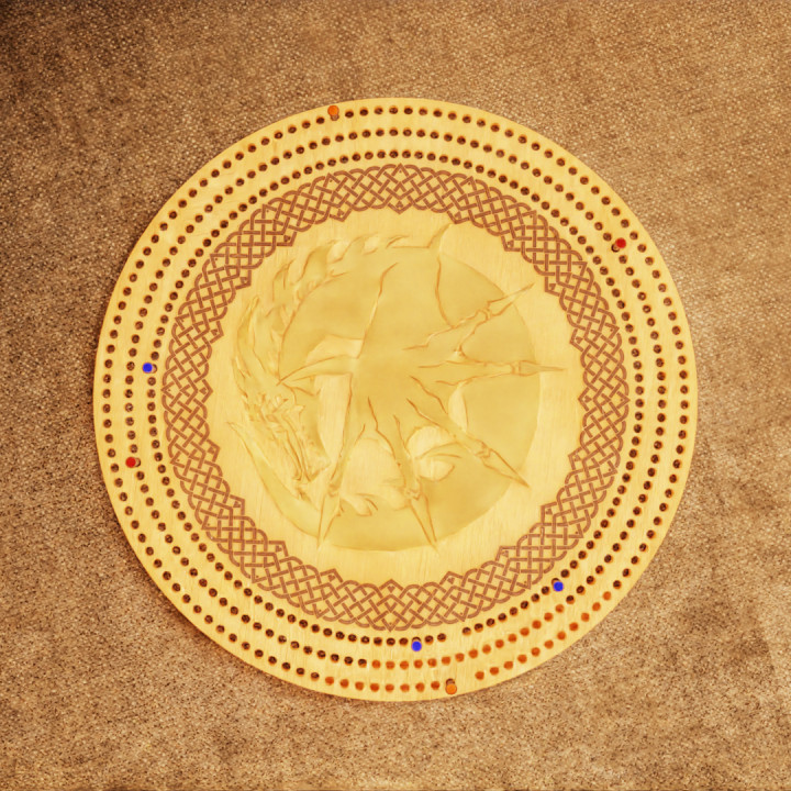 3D Printable Dragon Cribbage - Board Game by Lazy Bear