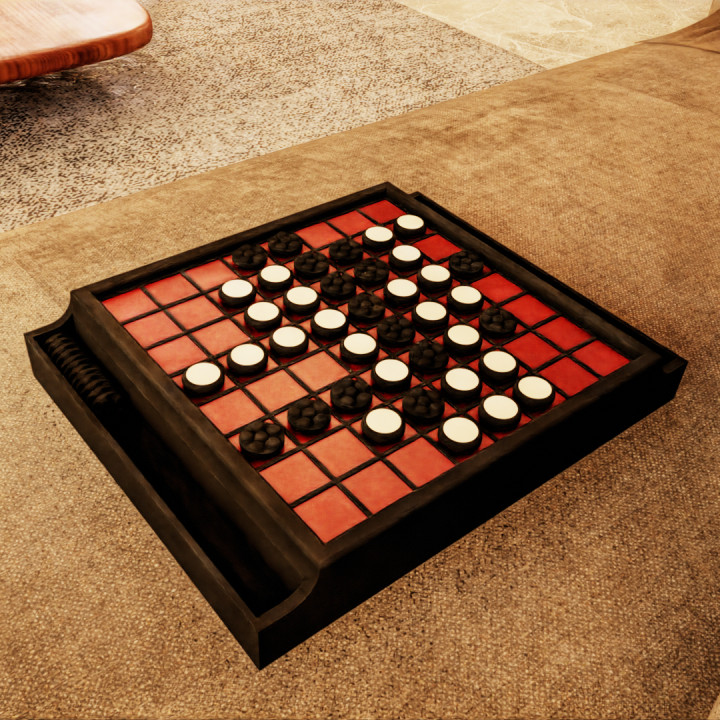3D Printable Reversi - Board Game by Lazy Bear