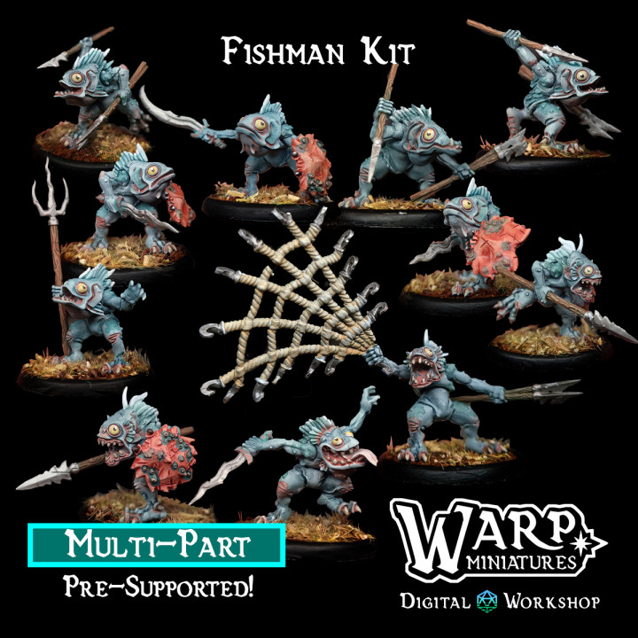 3D Printable Fishman Horde Bundle by Warp Miniatures