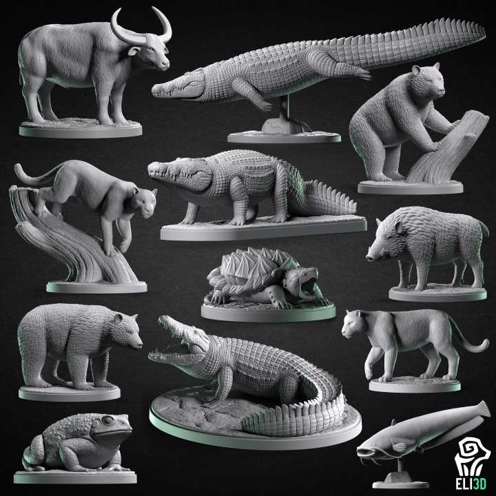 3D Printable Animals - Swamp Wildlife by ELI 3D