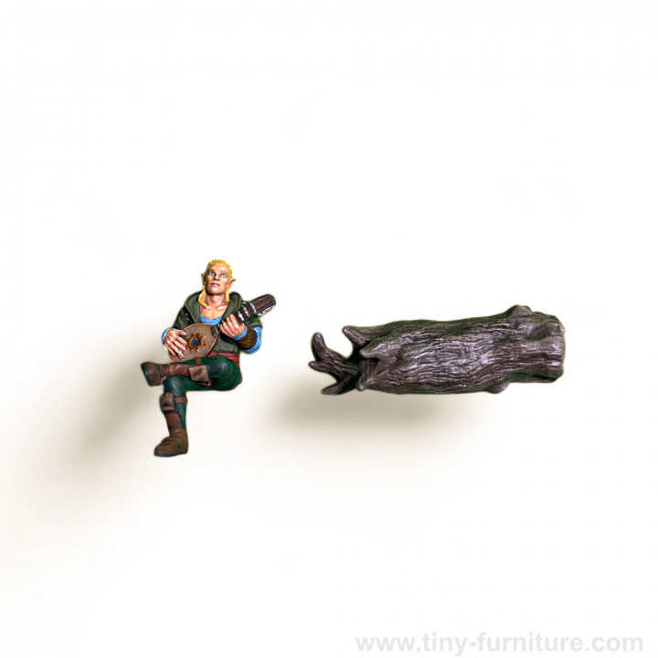 3D Printable Elf Bard (SITTING FOLKS) by Tiny Furniture