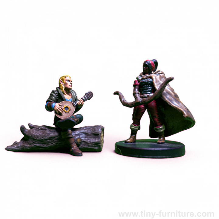 3D Printable Elf Bard (SITTING FOLKS) by Tiny Furniture