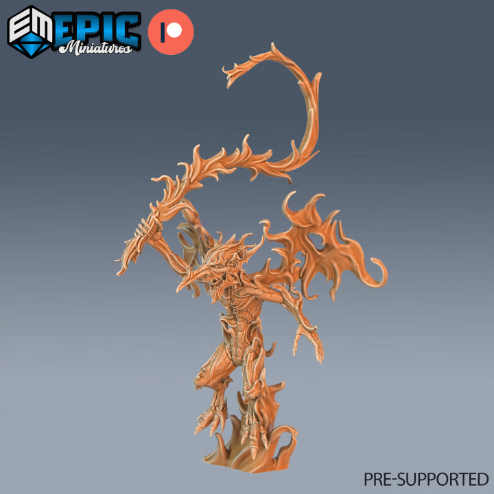 3D Printable Fire & Magma Mephit Set / Devil Imp / Winged Evil Humanoid ...