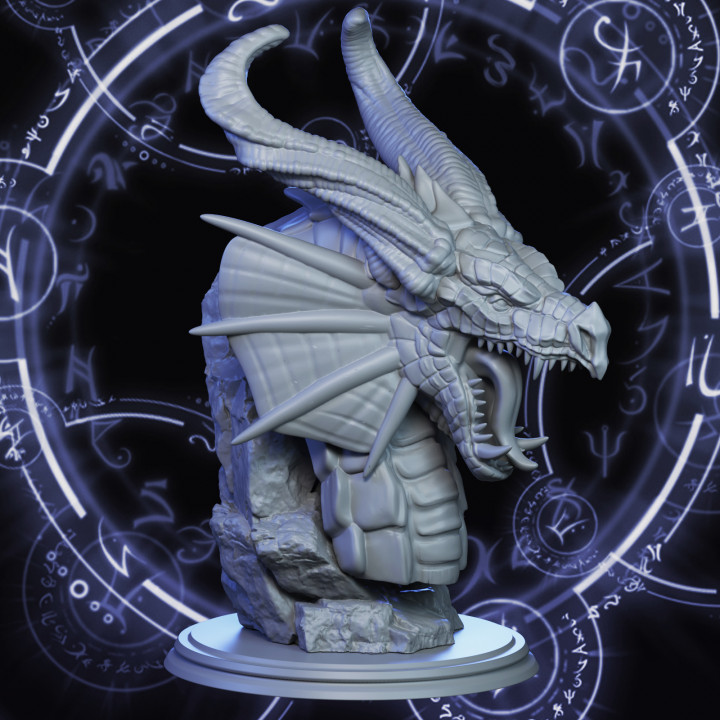 3D Printable Dragon Bust 03 by Sergeant Hammer