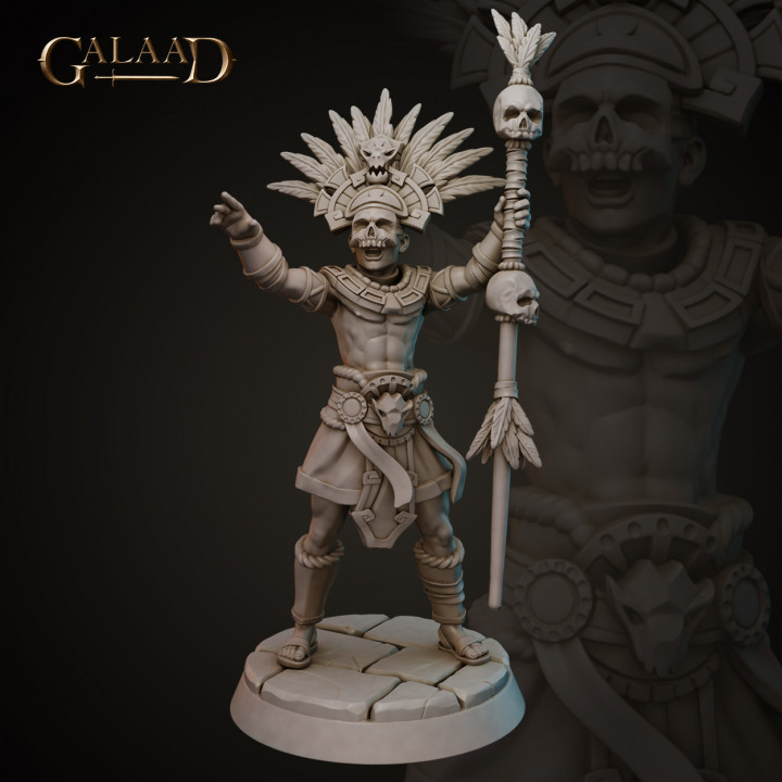 3D Printable Aztec Shaman by Galaad Miniatures