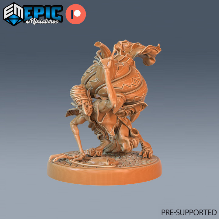 3D Printable Sand & Dust Mephit Set / Desert Elemental / Evil Dust Imp / Winged Humanoid ...