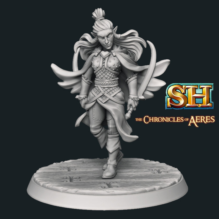 3D Printable Female Elf Rogue by Stonehaven Miniatures