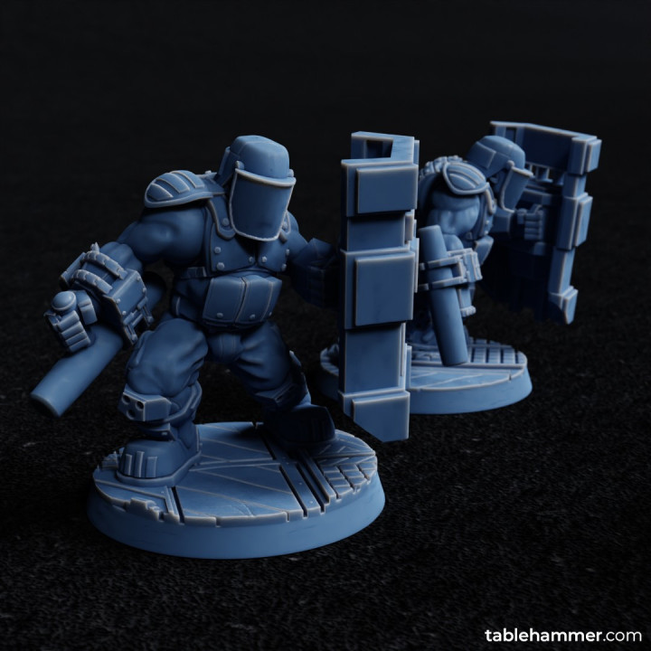 3D Printable Ogre Riot Team - ogre heavy infantry riot team (Accell ...