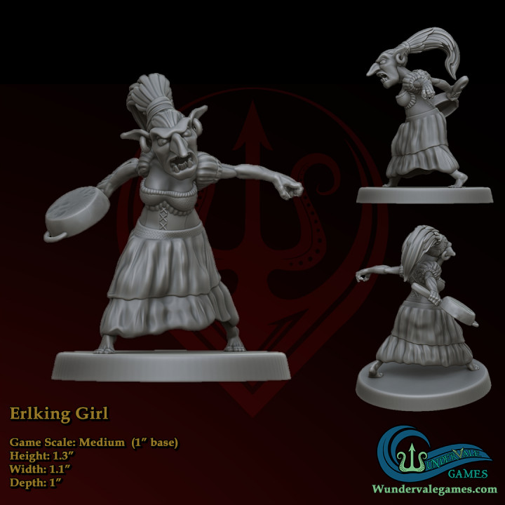 3D Printable Erlking (goblin) Girl by Wundervale Games