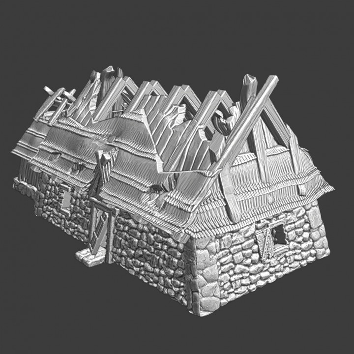 3D Printable Medieval damaged house - wargaming model by Northern ...