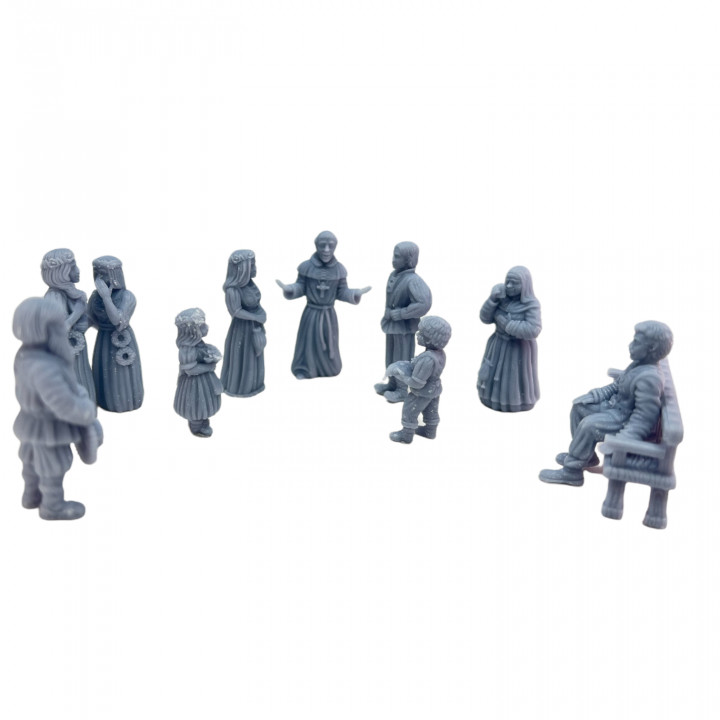 3D Printable Goldfield Medieval Peasants Bundle by Tiny Furniture