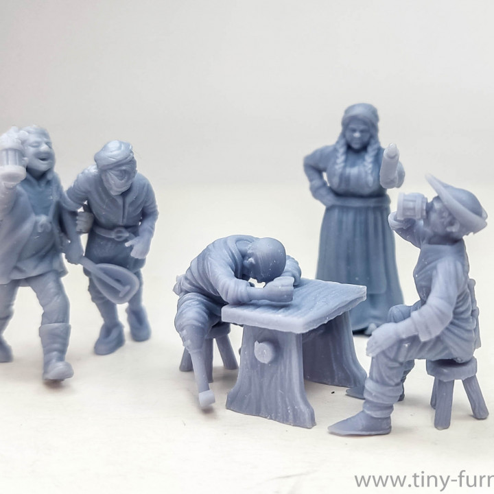 3D Printable Goldfield Medieval Peasants Bundle by Tiny Furniture