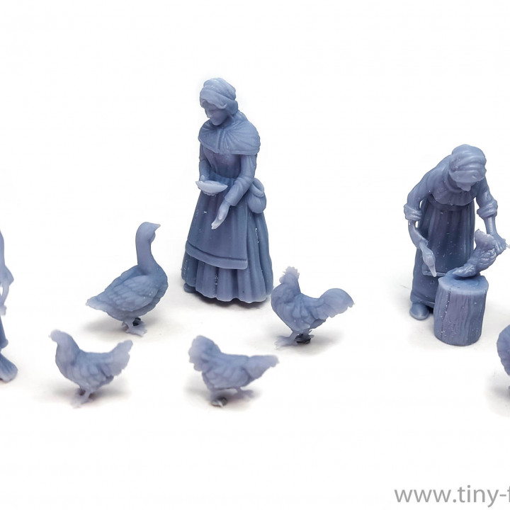 3D Printable Goldfield Medieval Peasants Bundle by Tiny Furniture