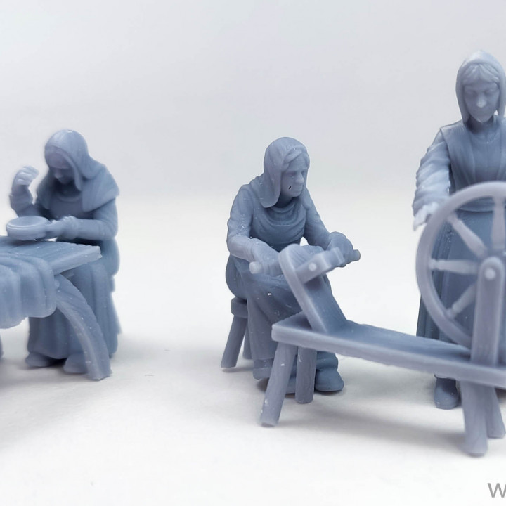 3D Printable Goldfield Medieval Peasants Bundle by Tiny Furniture