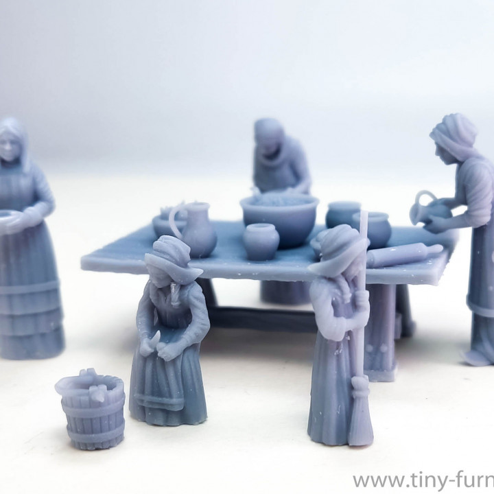 3D Printable Goldfield Medieval Peasants Bundle by Tiny Furniture