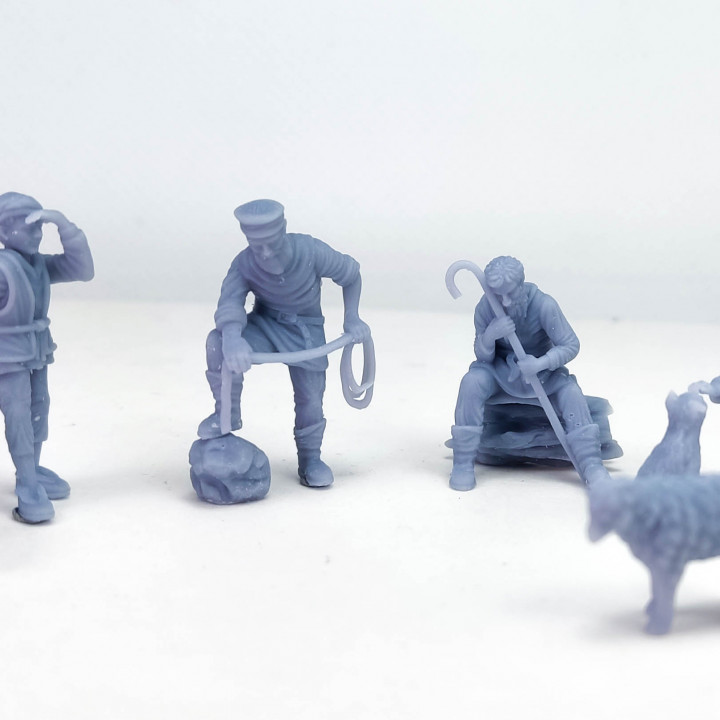 3D Printable Goldfield Medieval Peasants Bundle by Tiny Furniture