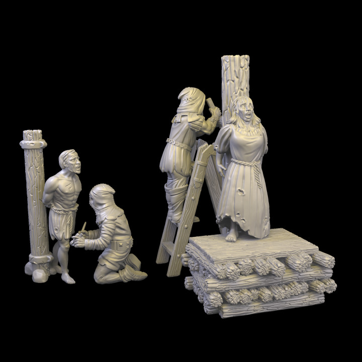 3D Printable Goldfield Medieval Peasants Bundle by Tiny Furniture