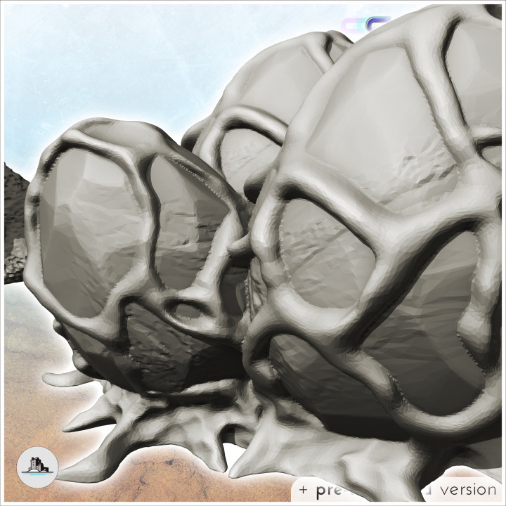 3D Printable Set of alien eggs (3) - Future Sci-Fi SF Post apocalyptic ...