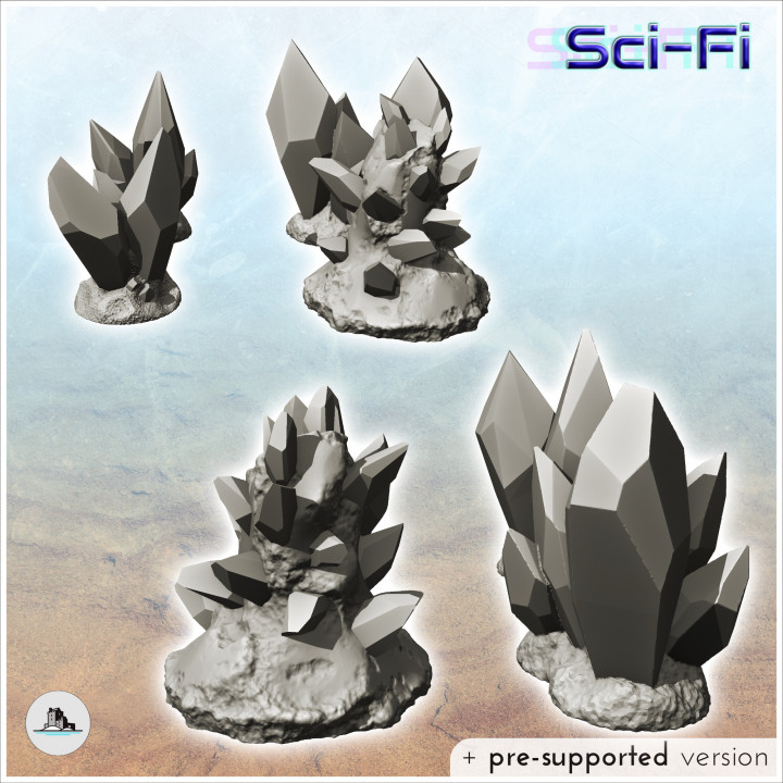 3D Printable Set of four crystals and ores (4) - Future Sci-Fi SF Post ...