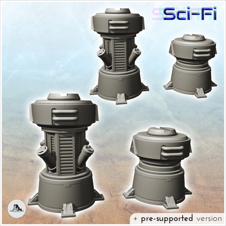 3D Printable Set of two extraction machines for planetary base (5 ...