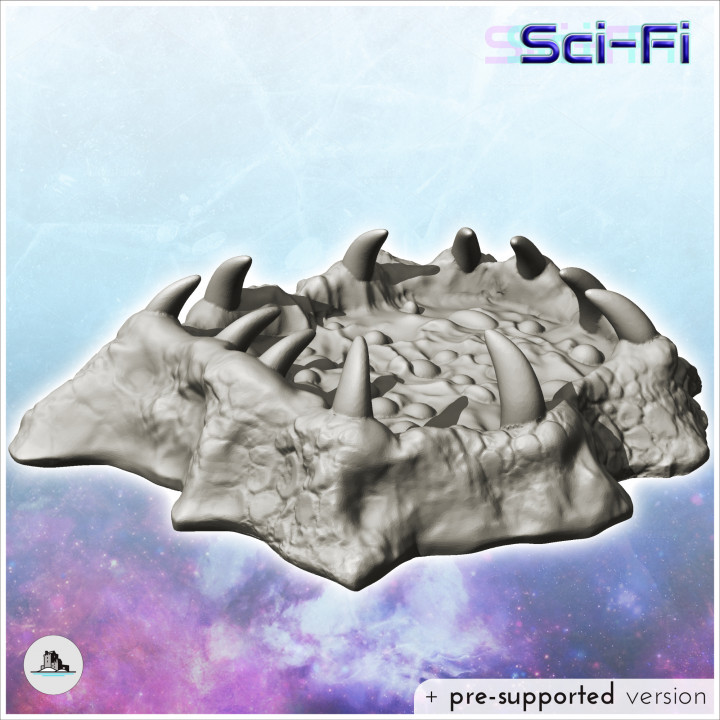 3D Printable Acid puddle with alien creature with teeth (8) - Future ...