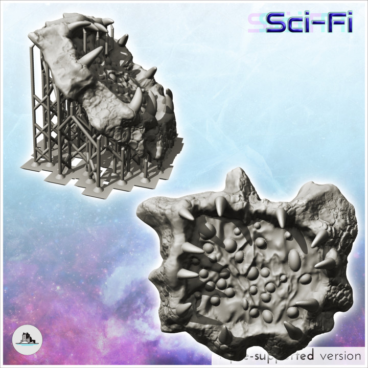 3D Printable Acid puddle with alien creature with teeth (8) - Future ...