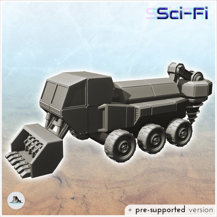 3D Printable Futuristic mining truck with shovel and drill (2) - Future ...