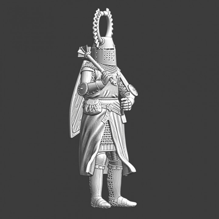 3D Printable Medieval Teutonic Order Knight - Mace on shoulder by ...