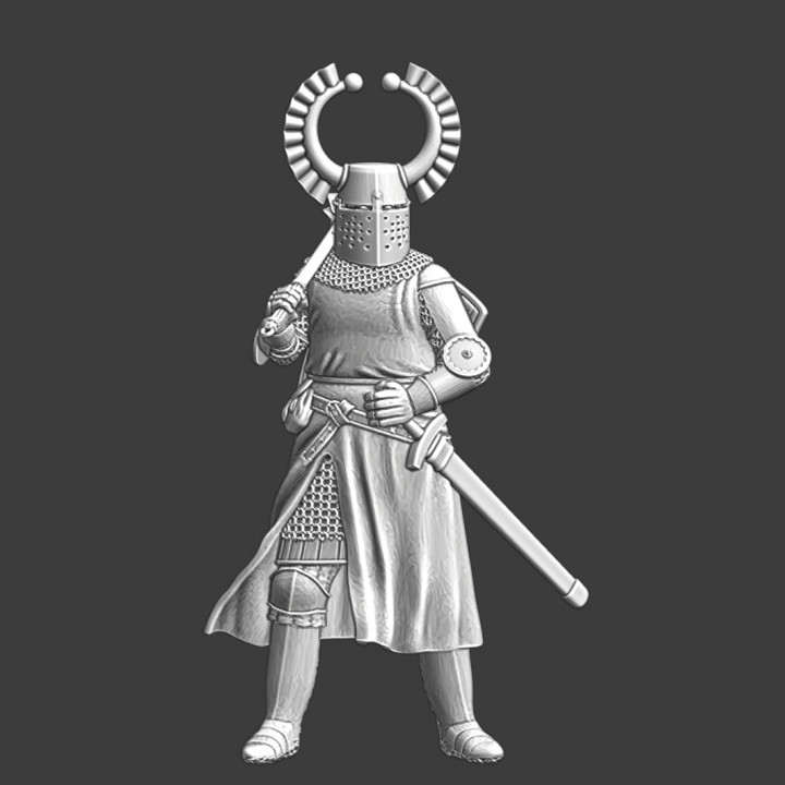 3D Printable Medieval Teutonic Order Knight - Mace on shoulder by ...