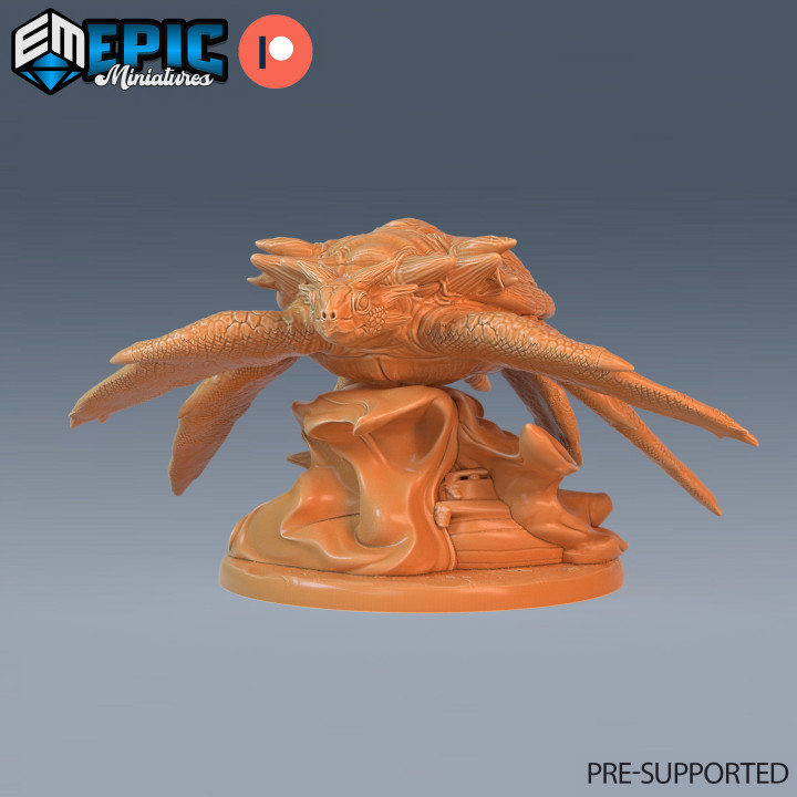 3D Printable Giant Crab & Sea Turtle Team / Water Beast / Claw Hugger ...