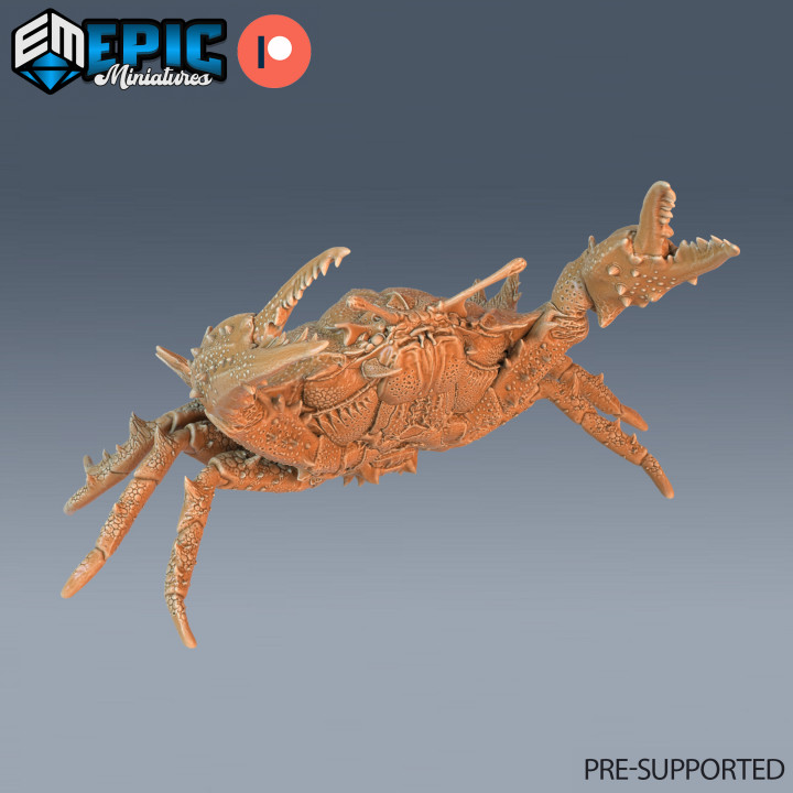 3D Printable Giant Crab & Sea Turtle Team / Water Beast / Claw Hugger ...