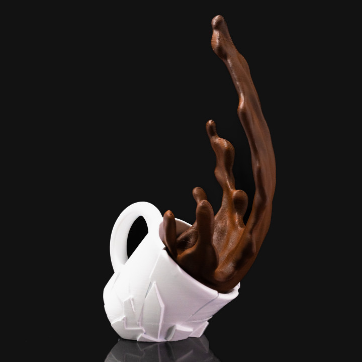 3D Printable Falling Coffee Cup by Stlflix